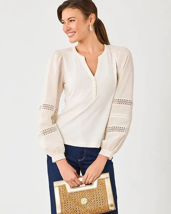Lilly Pulitzer® Ronson Long Sleeve Knit Top - Coconut