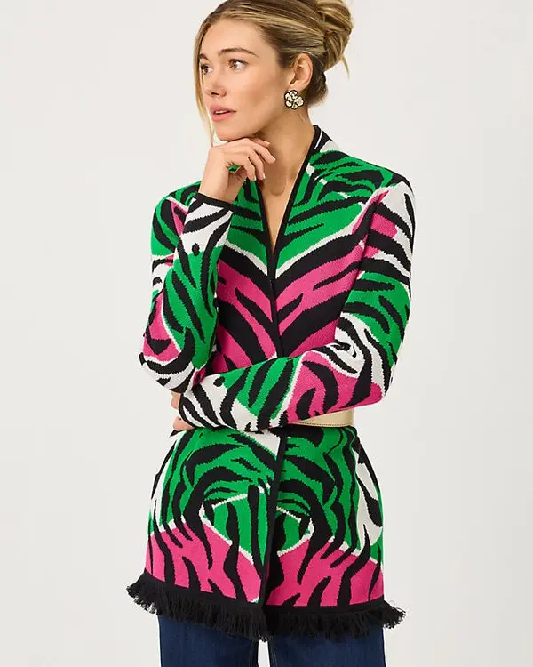 Lilly Pulitzer® Noble Jacquard Cardigan In Long Sleeves