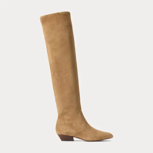 Ralph Lauren Weslee Sheep-suede Tall Boot - Camel