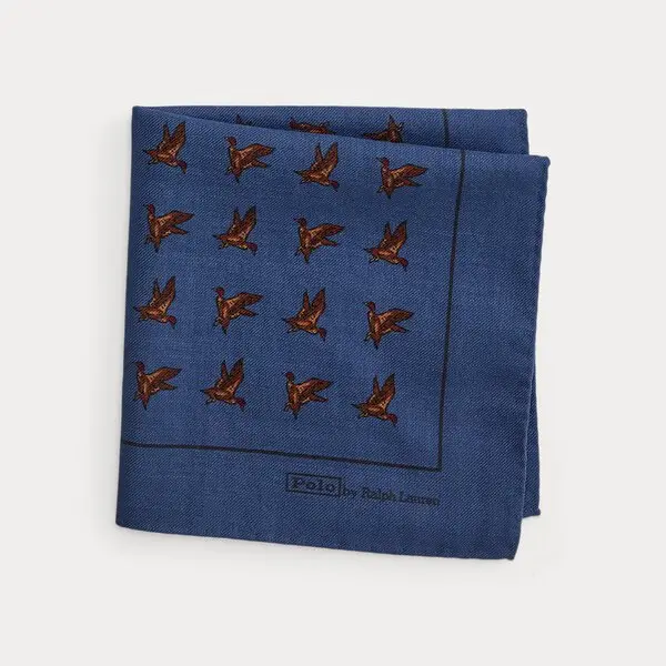 Ralph Lauren Duck-print Wool Challis Pocket Square
