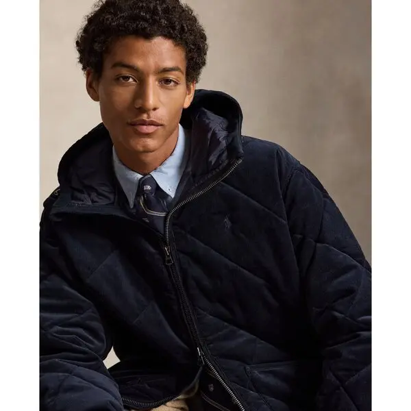 Ralph Lauren Quilted Corduroy Hooded Jacket