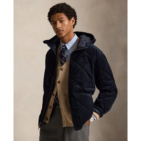Ralph Lauren Quilted Corduroy Hooded Jacket