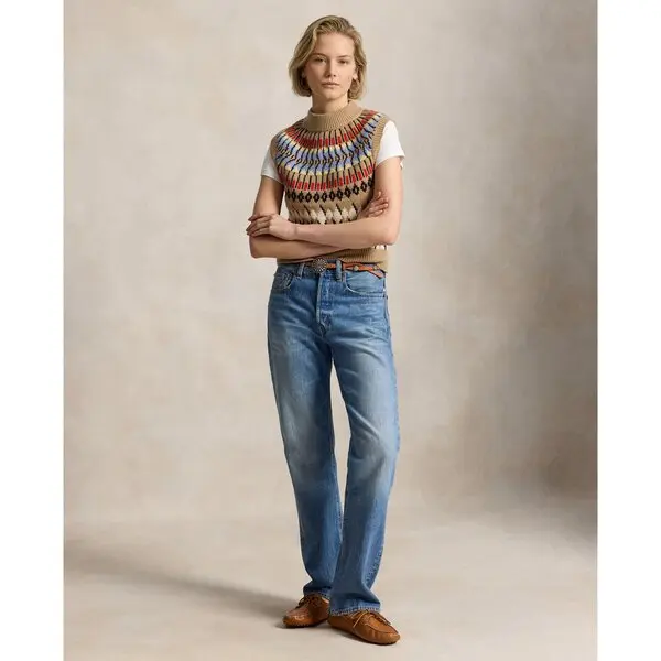 Ralph Lauren Geo-motif Wool-cashmere Mockneck