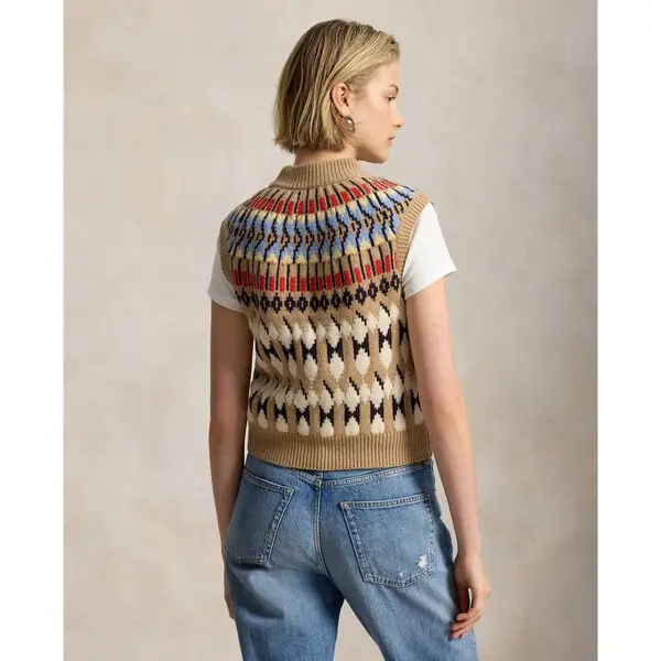 Ralph Lauren Geo-motif Wool-cashmere Mockneck