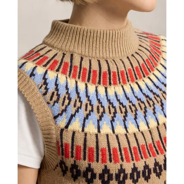 Ralph Lauren Geo-motif Wool-cashmere Mockneck