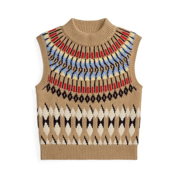 Ralph Lauren Geo-motif Wool-cashmere Mockneck