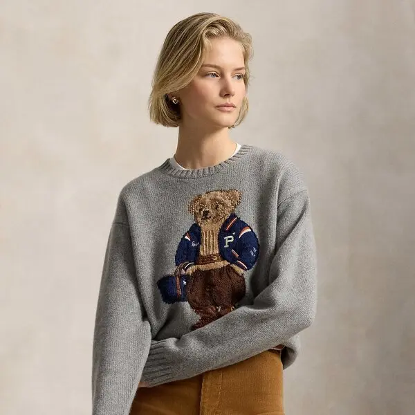 Ralph Lauren Polo Bear Wool-cashmere Sweater - Gray Heather