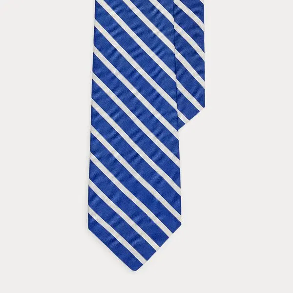 Ralph Lauren Striped Silk-cotton Mogador Tie - Blue/white
