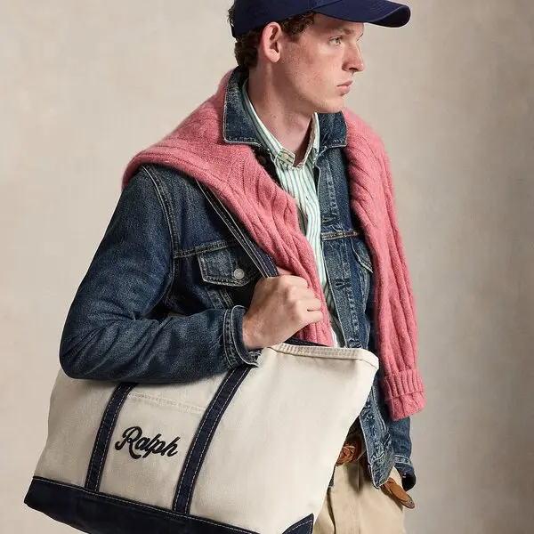 Ralph Lauren The Logo Tote - Cream/navy