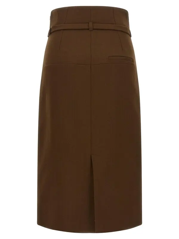 AMI Paris Sheath Skirt - Brown