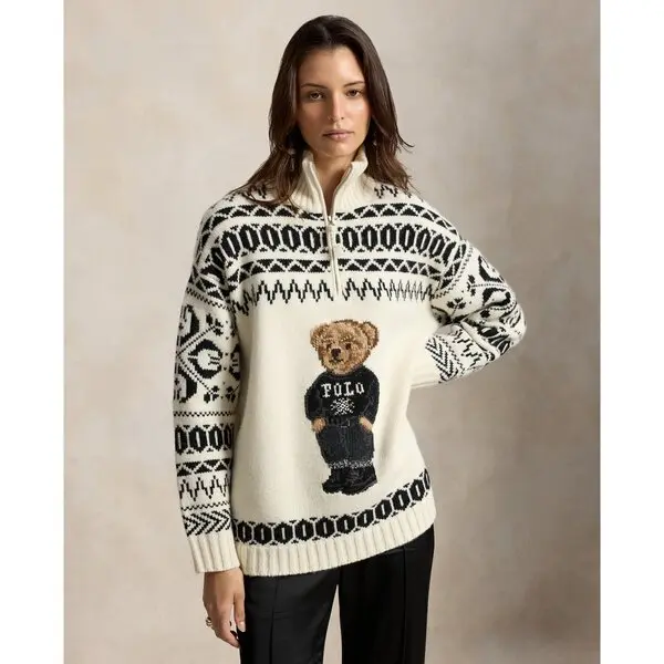 Ralph Lauren Ski Polo Bear Wool-cashmere Quarter-zip
