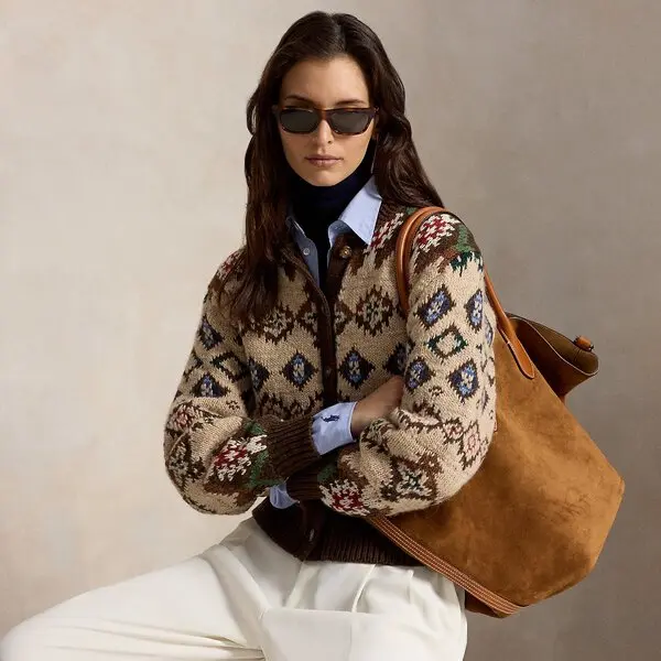 Ralph Lauren Geo-pattern Wool-cashmere Cardigan