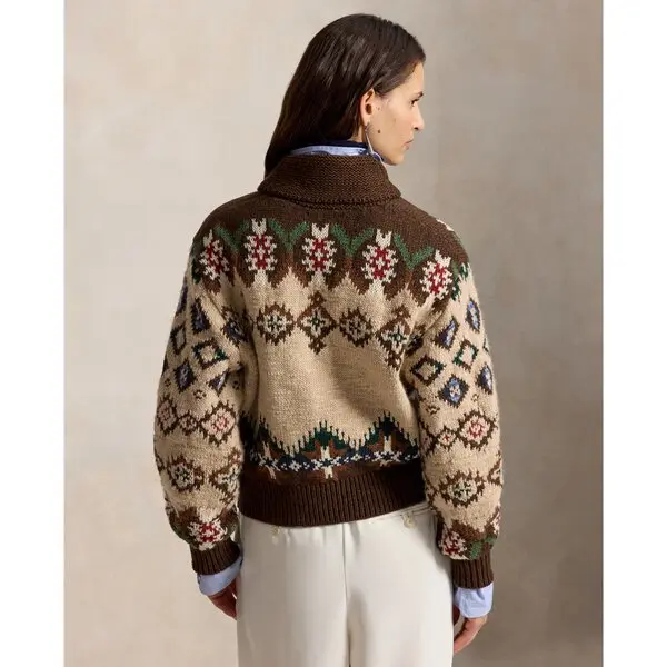 Ralph Lauren Geo-pattern Wool-cashmere Cardigan