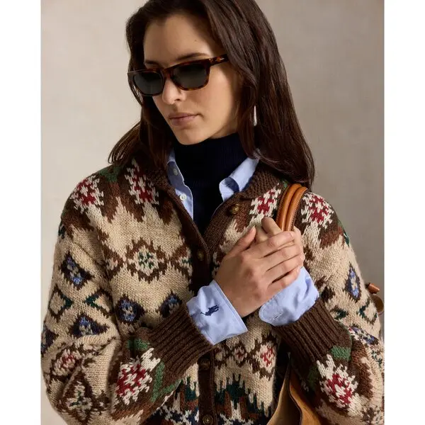 Ralph Lauren Geo-pattern Wool-cashmere Cardigan