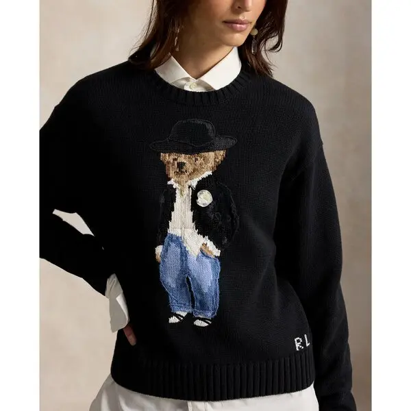 Ralph Lauren Holiday Polo Bear Cotton Crewneck