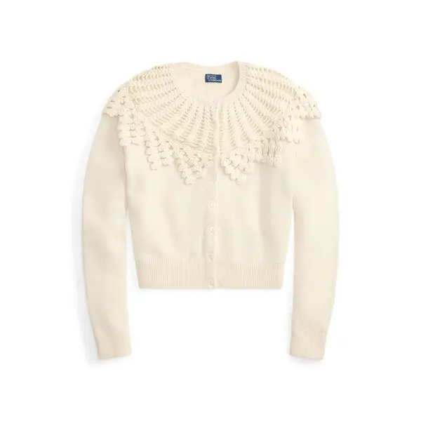 Ralph Lauren Crochet-yoke Wool-alpaca Cardigan