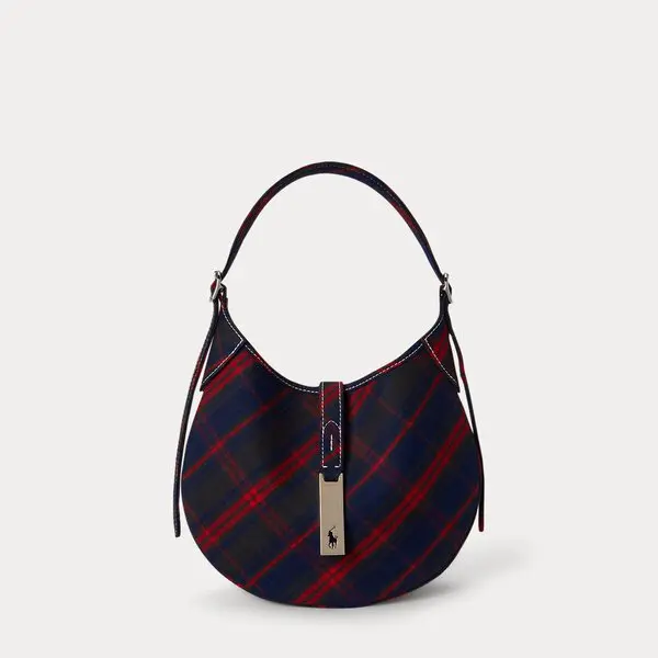 Ralph Lauren Polo Id Plaid Twill Small Shoulder Bag