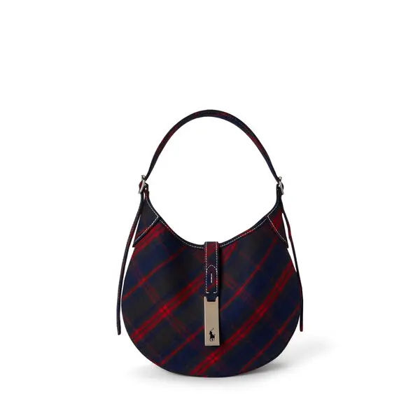 Ralph Lauren Polo Id Plaid Twill Small Shoulder Bag