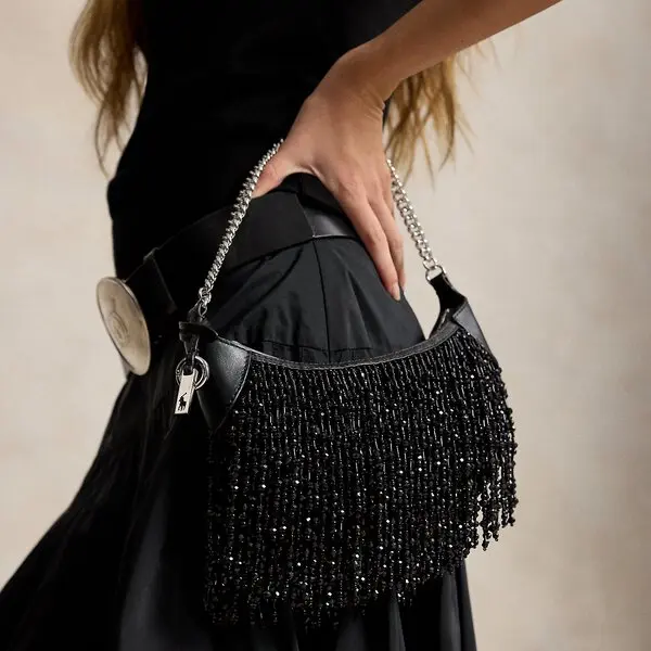 Ralph Lauren Polo Id Beaded Mini Chain Bag - Black