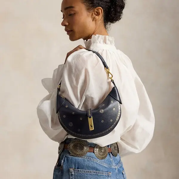 Ralph Lauren Polo Id Leather Mini Shoulder Bag - Midnight Navy
