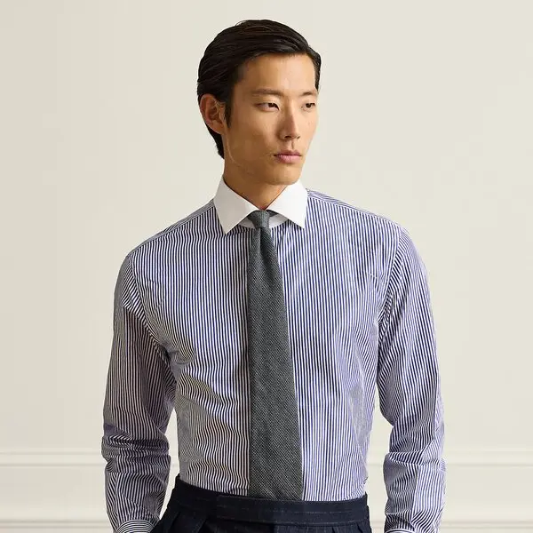 Ralph Lauren Striped Poplin French Cuff Shirt