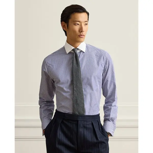 Ralph Lauren Striped Poplin French Cuff Shirt