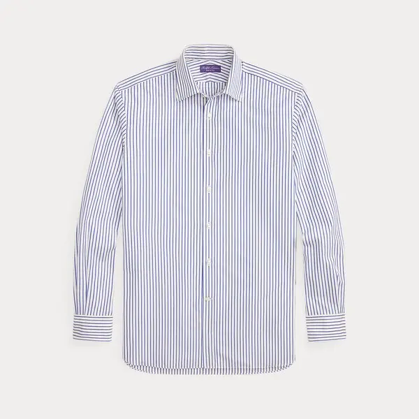 Ralph Lauren Pinstripe Poplin Shirt - White Blue