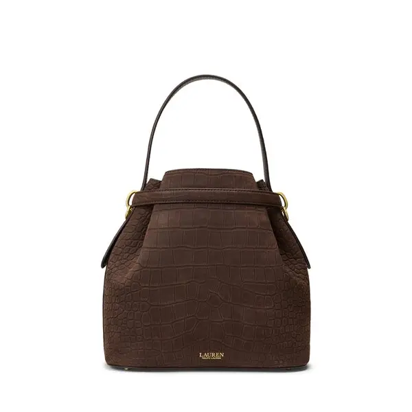Ralph Lauren Embossed Nubuck Medium Blaike Bucket Bag