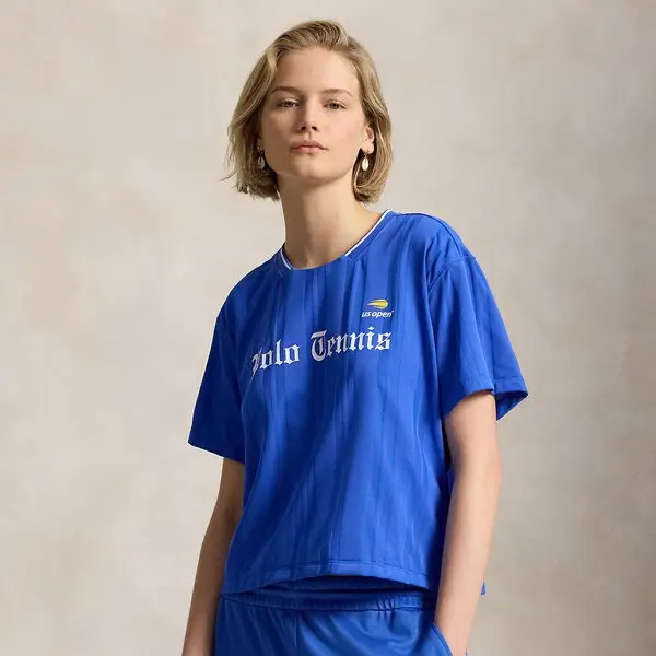 Ralph Lauren Us Open Logo Jacquard Tee - New Iris Blue