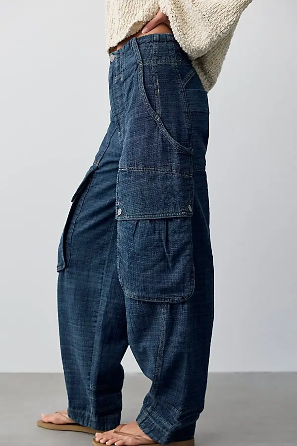 Free People We The Free Brentwood Textured Cargo Jeans