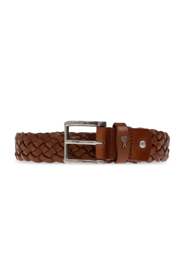 AMI Paris Leather Belt - Brown