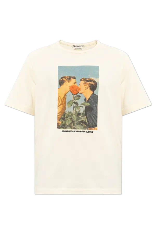 JW Anderson T-shirt With A Colourful Print - Cream