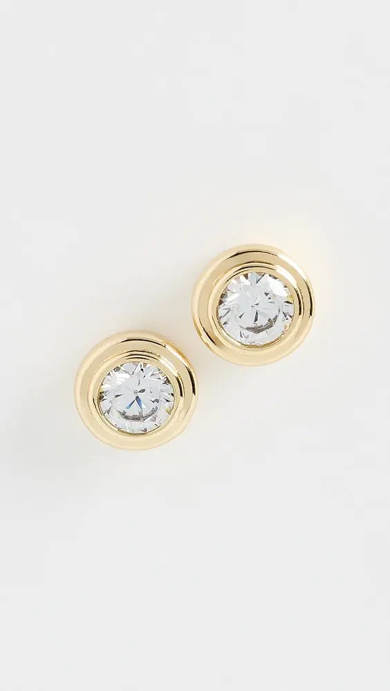 Shashi Double Rim Bezel Stud Earrings