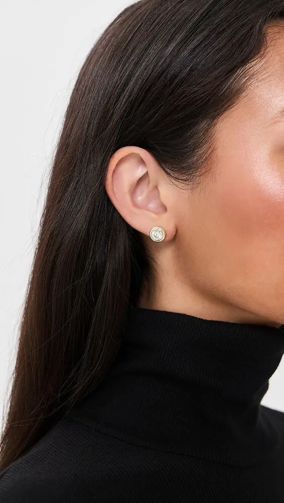 Shashi Double Rim Bezel Stud Earrings