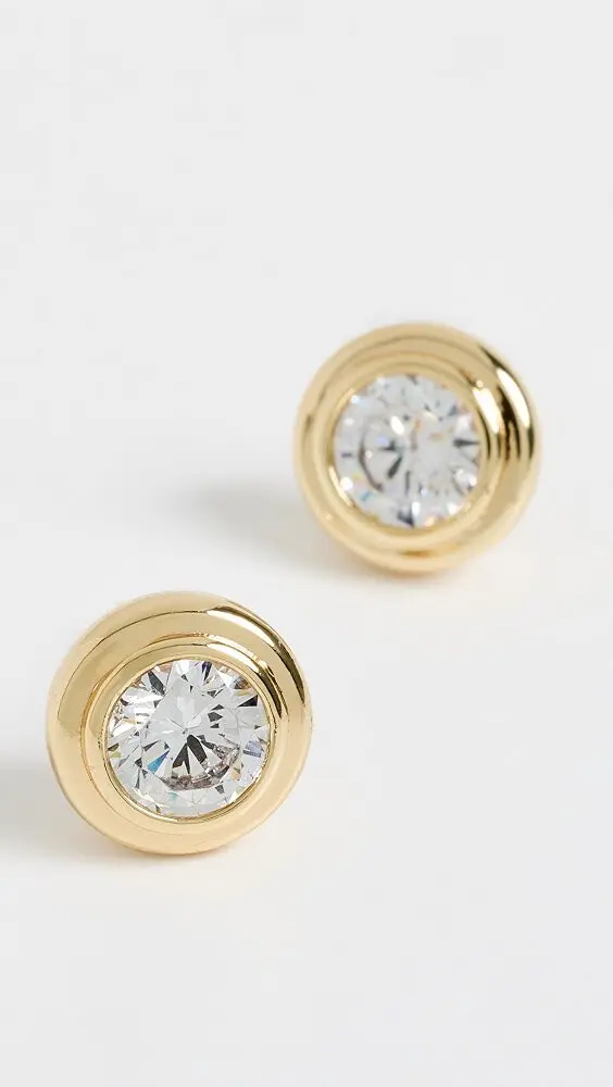 Shashi Double Rim Bezel Stud Earrings