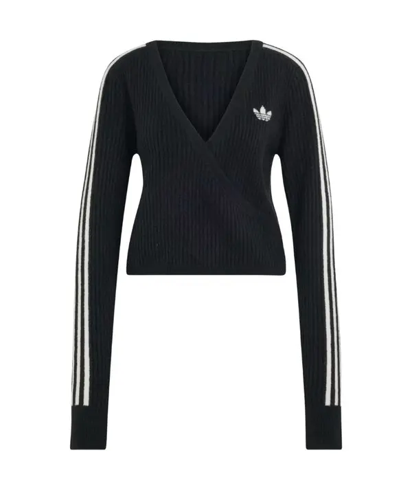 Adidas Originals Jennie Knitted Wrap Around Cardigan - Black