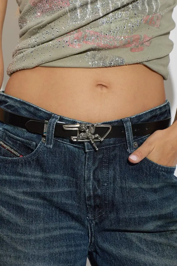 DIESEL® Leather Belt ‘b-d Line W Angell