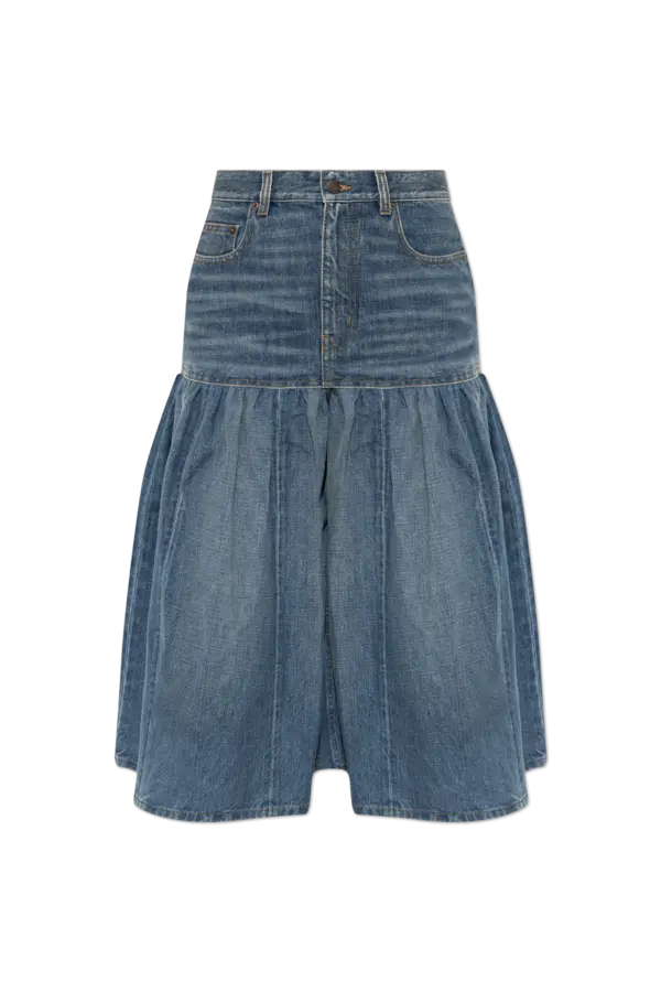 Chloé High-waisted Denim Bermuda Shorts - Blue