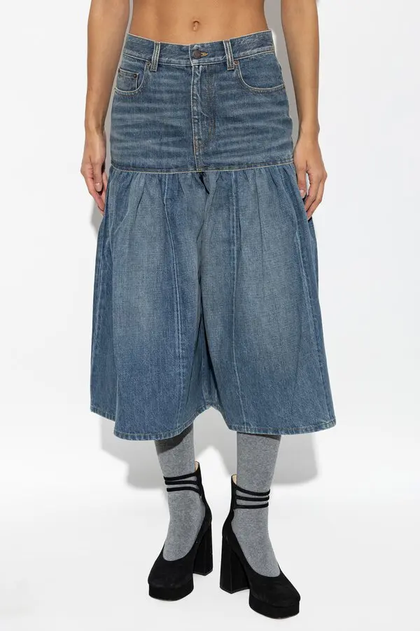 Chloé High-waisted Denim Bermuda Shorts