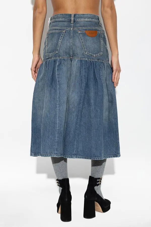 Chloé High-waisted Denim Bermuda Shorts