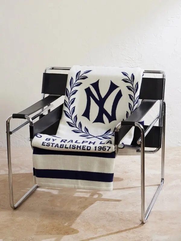Ralph Lauren Yankees Jacquard-woven Wool And Cotton-blend Throw