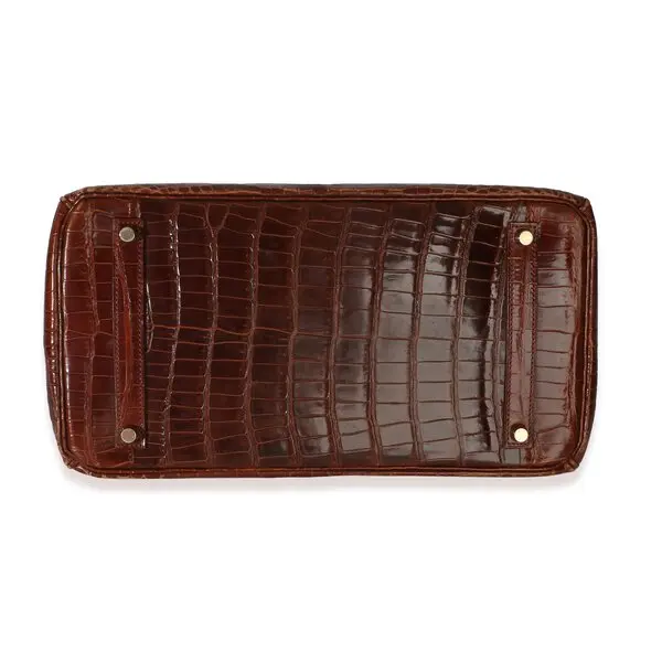 Hermès Miel Shiny Porosus Crocodile Birkin 35 Ghw