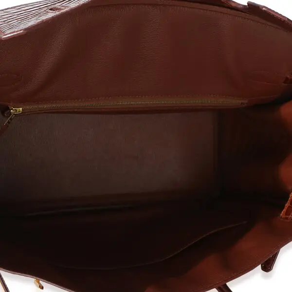 Hermès Miel Shiny Porosus Crocodile Birkin 35 Ghw