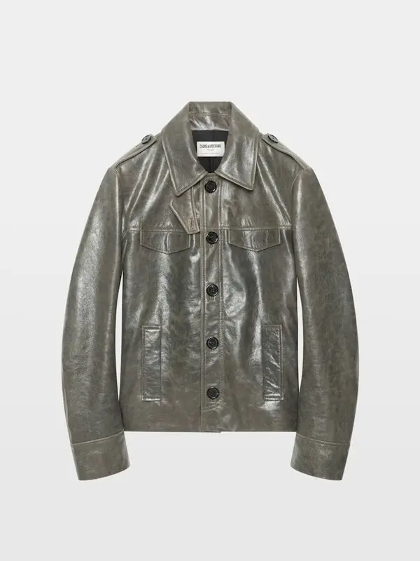 Zadig&Voltaire Veram Jacket Leather - Medium Grey