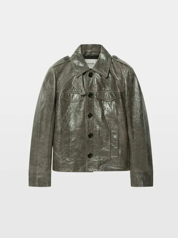Zadig&Voltaire Veram Jacket Leather - Medium Grey