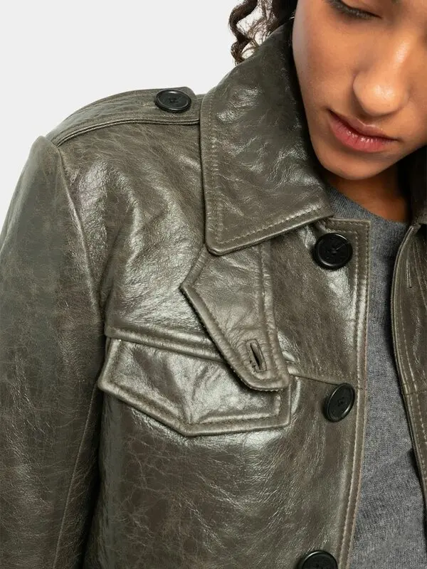 Zadig&Voltaire Veram Jacket Leather - Medium Grey