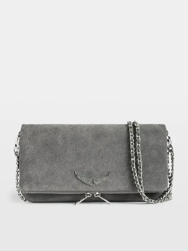 Zadig&Voltaire Rock Suede Clutch - Road