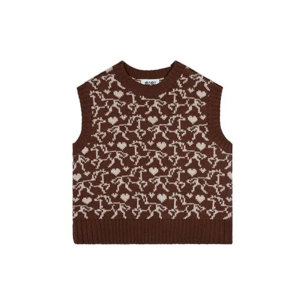 GIGI KNITWEAR Gallop Jaquard Vest - Brown