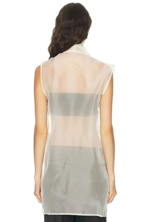 AEXAE For Silk Organza Roll Neck Top