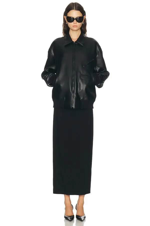 Norma Kamali Oversized Classic Zip Front Jacket